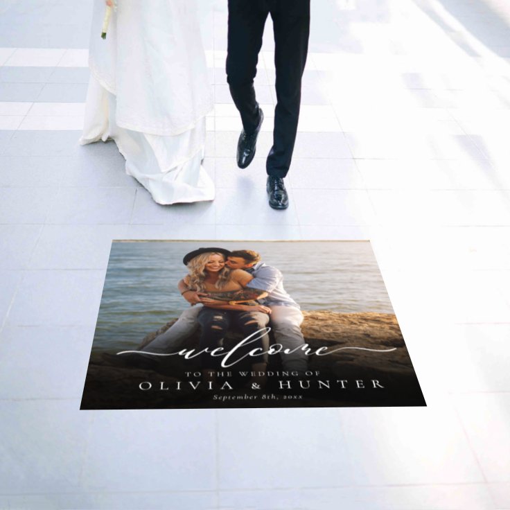 Elegant Wedding Welcome Sign Dance Floor Decals | Zazzle