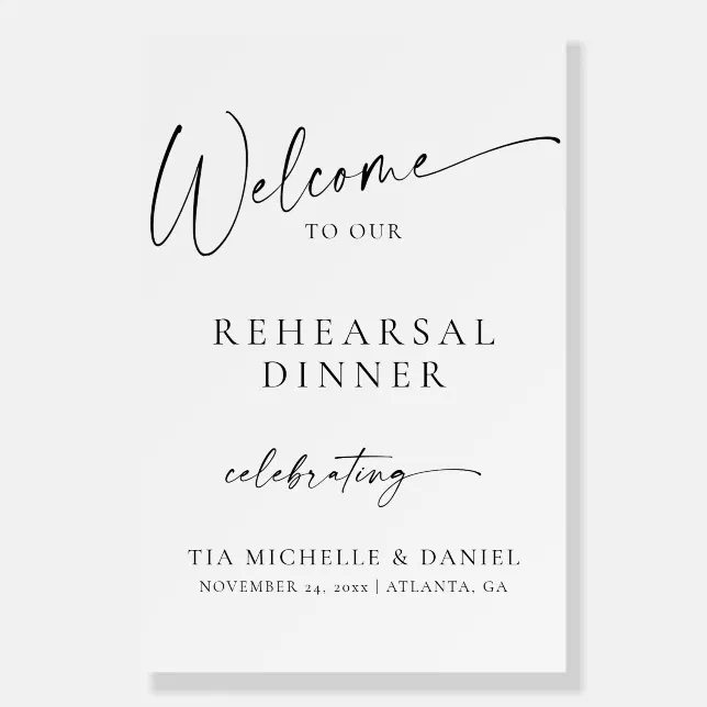 Elegant Welcome Night Before Rehearsal Dinner Foam Board | Zazzle
