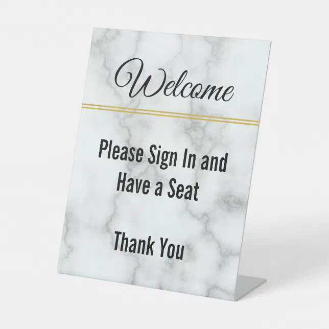 Elegant Welcome Please Sign In and Have a Seat | Zazzle
