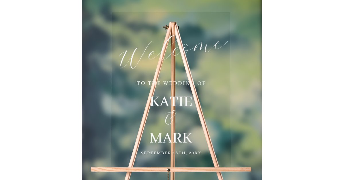 Elegant Welcome To Our Wedding Transparent Sign | Zazzle