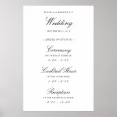Elegant Welcome Wedding Order of Events Reception Poster | Zazzle