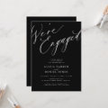 Elegant We're Engaged black engagement party Invitation | Zazzle