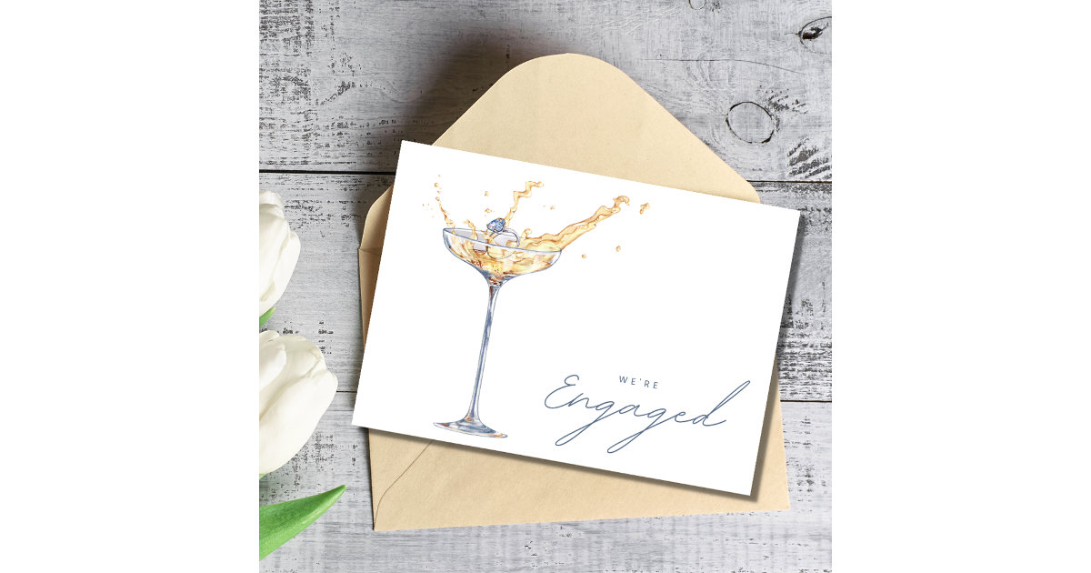 Elegant We're Engaged Champagne Engagement Party Invitation | Zazzle