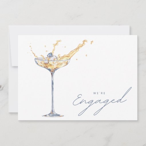 Elegant We're Engaged Champagne Engagement Party Invitation | Zazzle