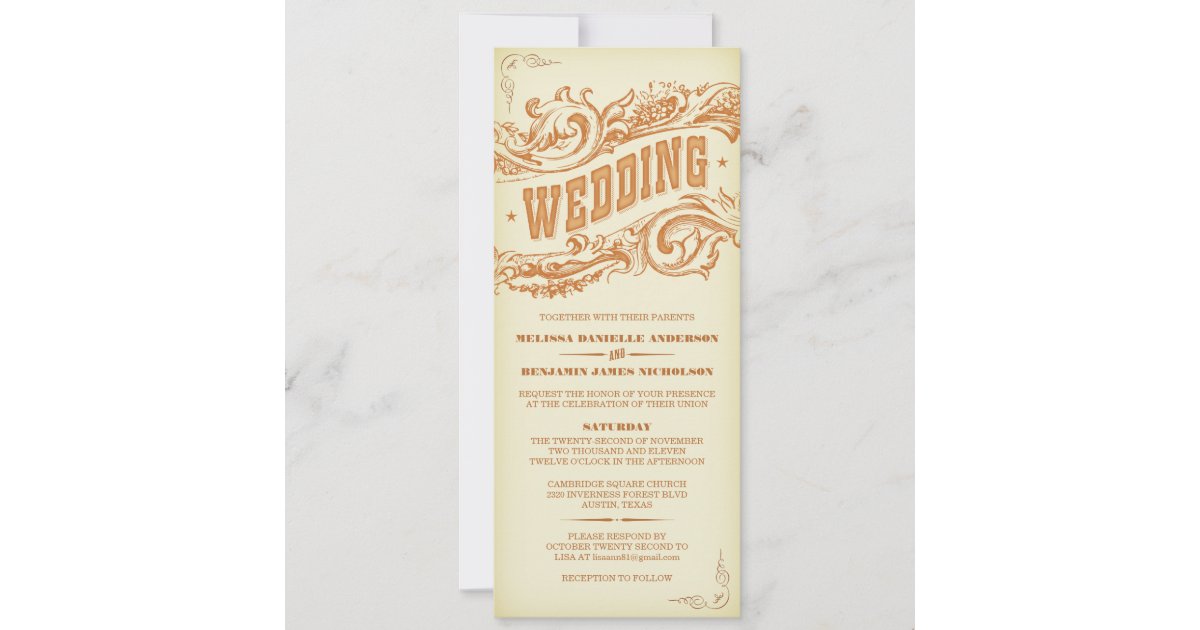 Elegant Western Wedding Invitations | Zazzle