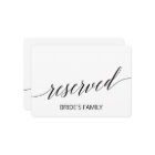 Elegant White and Black Calligraphy Reserved Sign | Zazzle