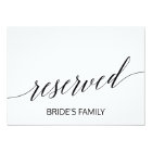 Modern Calligraphy | Reserved Wedding Sign Card | Zazzle.com