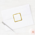Elegant White and Faux Gold Border Square Sticker | Zazzle