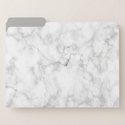 Elegant White and Gray Marble File Folder | Zazzle