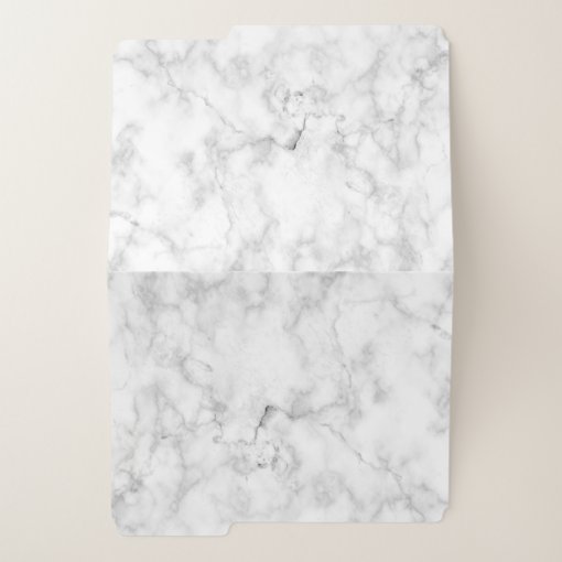 Elegant White and Gray Marble Pattern File Folder | Zazzle