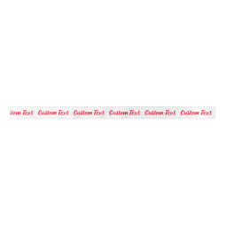 Elegant White and Red Script Text Template Satin Ribbon | Zazzle