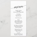 Elegant White & Black Calligraphy Dinner Menu Card | Zazzle