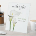 Elegant White Calla Lilies Wedding Cards & Gifts Pedestal Sign | Zazzle