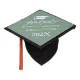 Elegant White Calligraphy On Sage Green Graduation Cap Topper | Zazzle