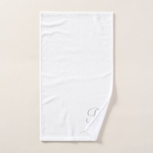 Elegant White Custom Monogram Name Bath Towel Set | Zazzle