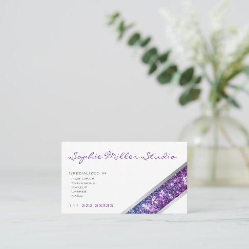 Elegant White Custom Photo Services and Open Hours Business Card | Zazzle