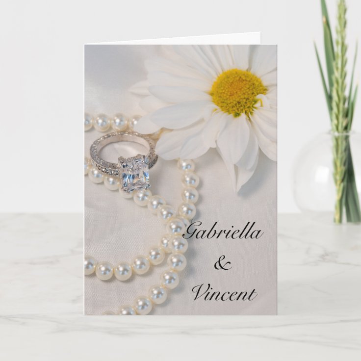 Elegant White Daisy Wedding Invitation | Zazzle