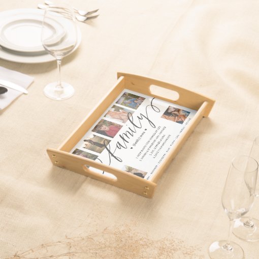 Elegant White Definition of family Photo Keepsake Serving Tray | Zazzle