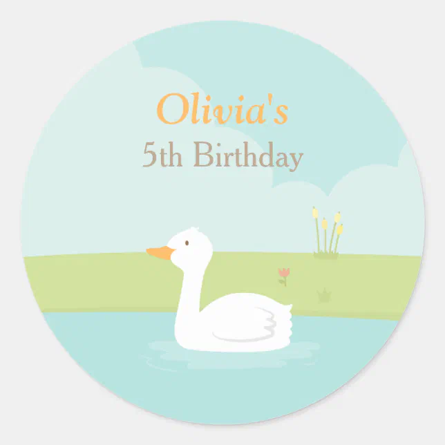 Elegant White Duck Spring Pond Decorative Stickers | Zazzle