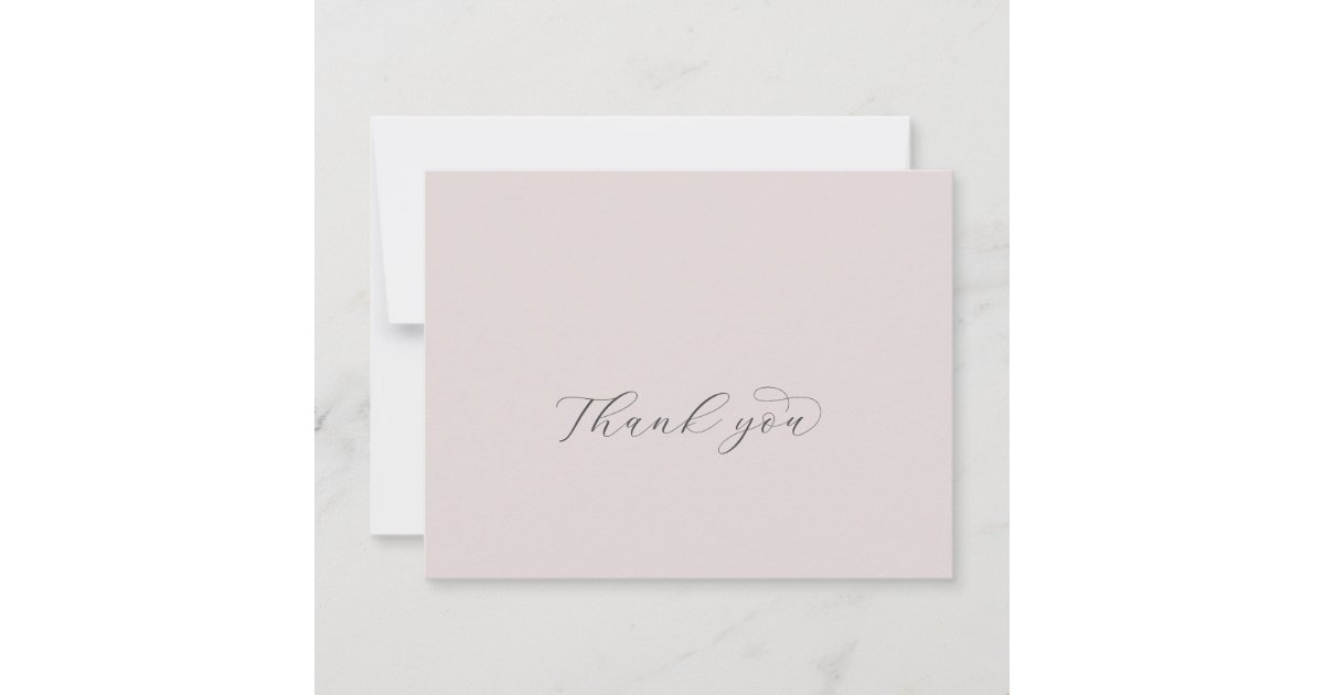 Elegant White Floral Coordinate | Blush Mauve Thank You Card | Zazzle