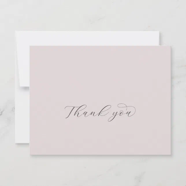 Elegant White Floral Coordinate | Blush Mauve Thank You Card | Zazzle