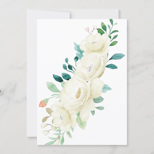 Elegant White Floral Garden Islamic Muslim Wedding Invitation | Zazzle