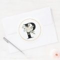 Elegant White Floral Monogram Letter P on White Classic Round Sticker ...
