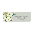 Elegant White Floral | Sage Mint Return Address Label | Zazzle