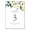 Elegant White Floral Table Number | Zazzle