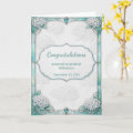 Elegant White Floral Teal Wedding Congratulations Card | Zazzle