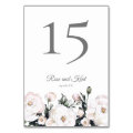 Elegant White Floral Wedding Table Number | Zazzle
