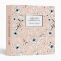 Elegant White Flowers Blush Pink Floral Pattern 3 Ring Binder | Zazzle