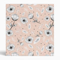 Elegant White Flowers Blush Pink Floral Pattern 3 Ring Binder | Zazzle