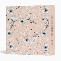 Elegant White Flowers Blush Pink Floral Pattern 3 Ring Binder | Zazzle