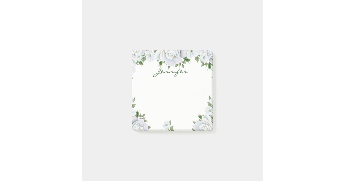 Elegant White Flowers Post-it Notes | Zazzle