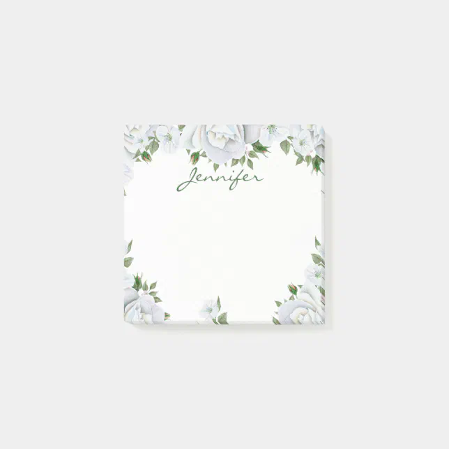 Elegant White Flowers Post-it Notes | Zazzle