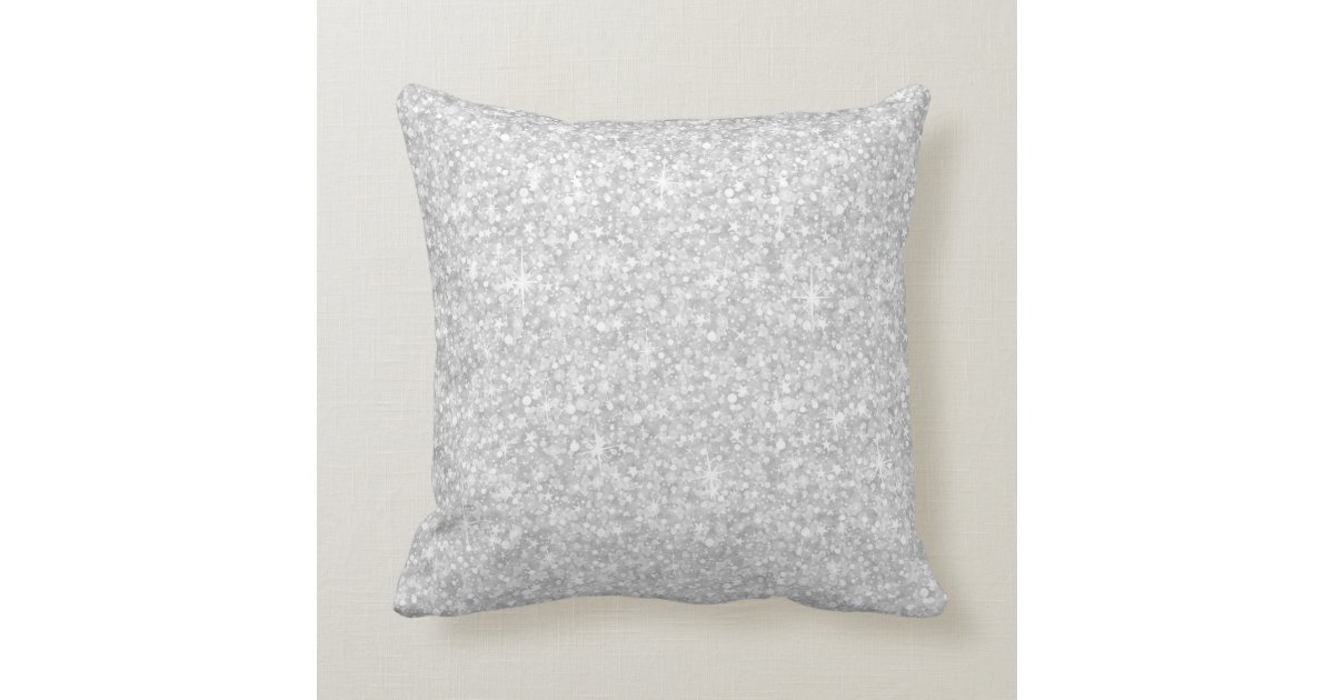 Elegant White Glitter & Sparkles Throw Pillow | Zazzle.com