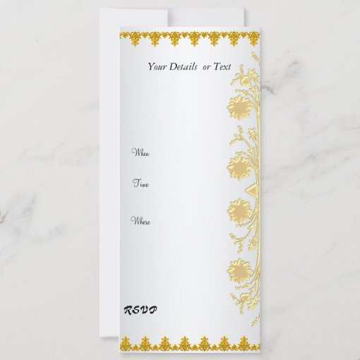 Elegant White Gold color Invitation | Zazzle