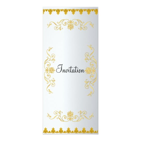 Elegant White Gold color Invitation | Zazzle.com
