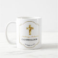 Elegant White Gold Cross Boy's Confirmation Favor Coffee Mug | Zazzle