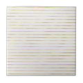 Elegant White Gold Double Lines Ceramic Tile | Zazzle