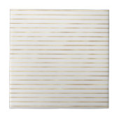 Elegant White Gold Double Lines Ceramic Tile | Zazzle