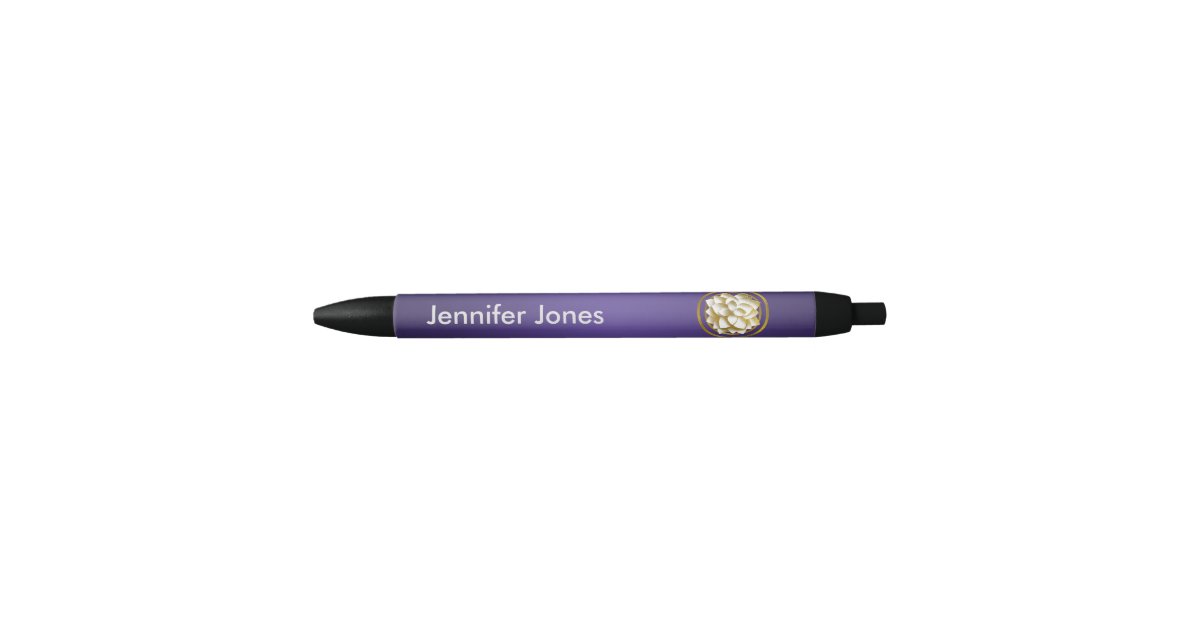 Elegant White & Gold Lotus flower Pen | Zazzle