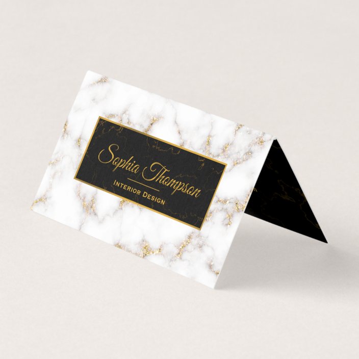Elegant White Gold Marble Name - Business Card | Zazzle.com