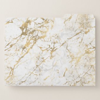 Elegant White Gold Marble Pattern File Folder | Zazzle