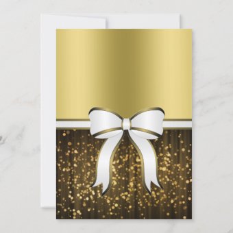Elegant White & Gold Ribbon Wedding Invitation | Zazzle