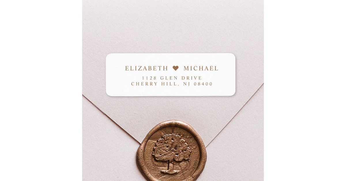 Elegant White Gold Wedding Return Address Label | Zazzle