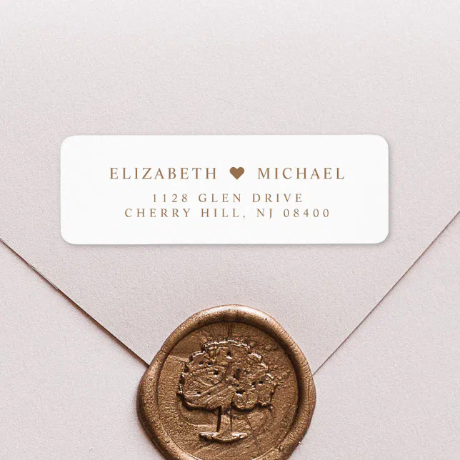 Elegant White Gold Wedding Return Address Label | Zazzle