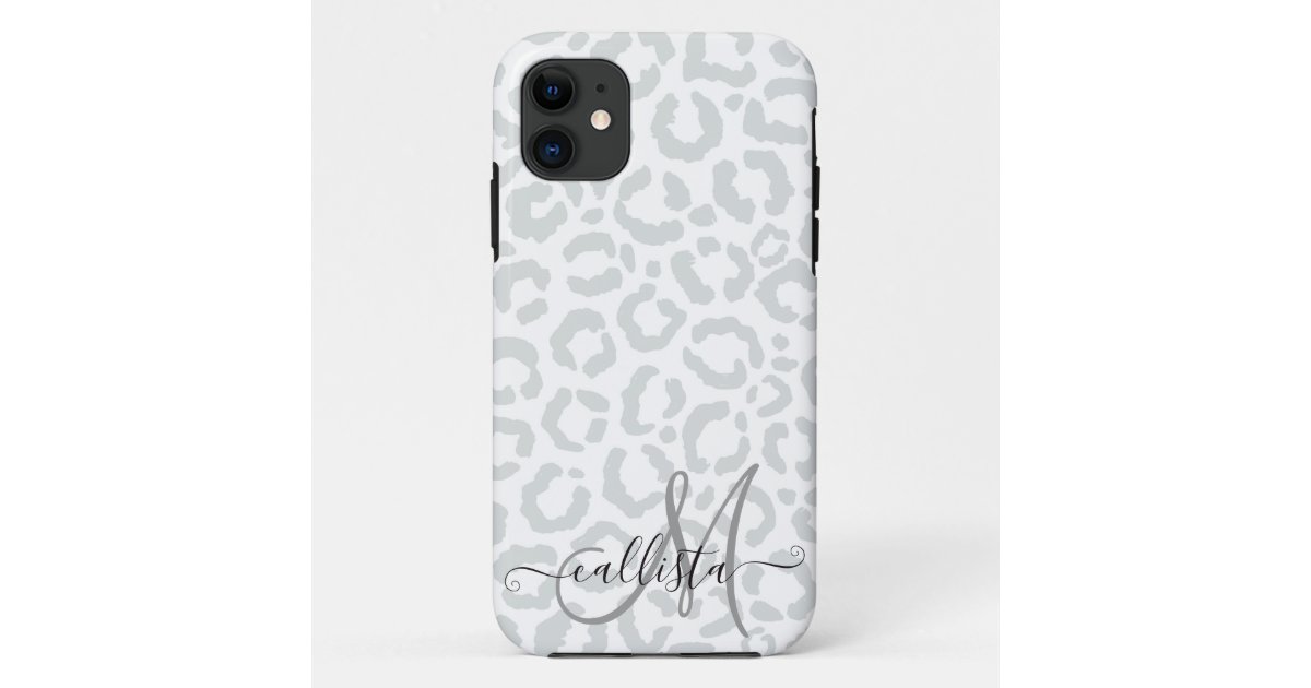 Elegant White Gray Leopard Cheetah Animal Print Case-Mate iPhone Case ...