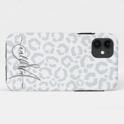 Elegant White Gray Leopard Cheetah Animal Print Case-Mate iPhone Case ...